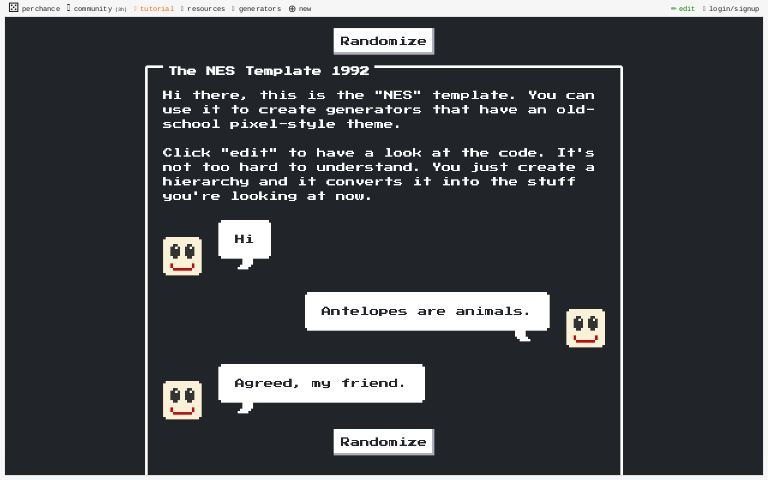 NES Template ― Perchance Generator