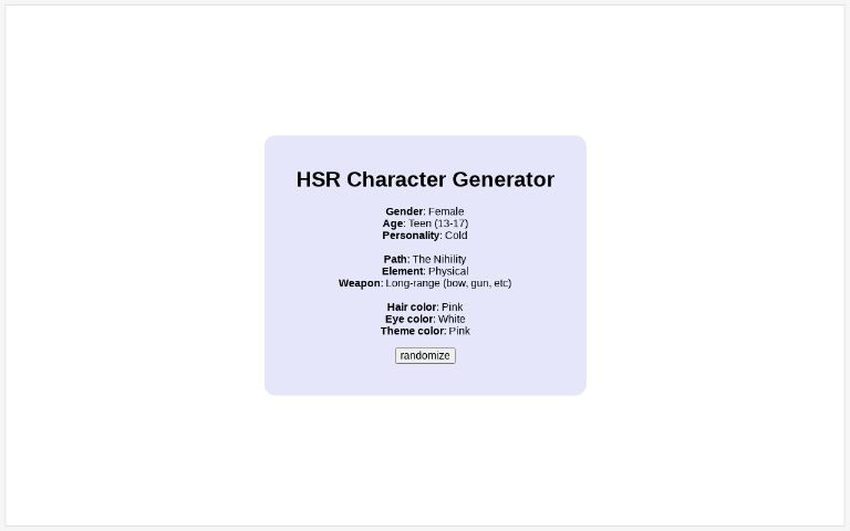 HSR Character Generator