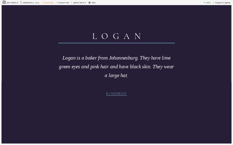 character creator ― Perchance Generator