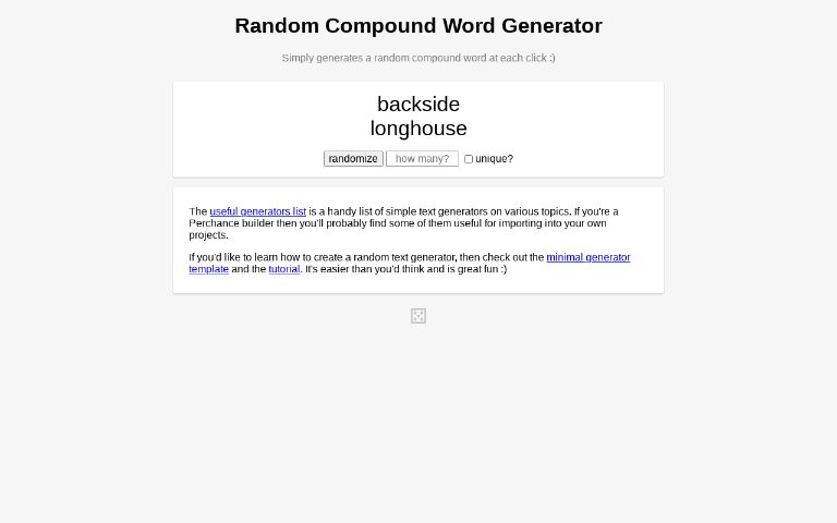 Random Compound Word Generator