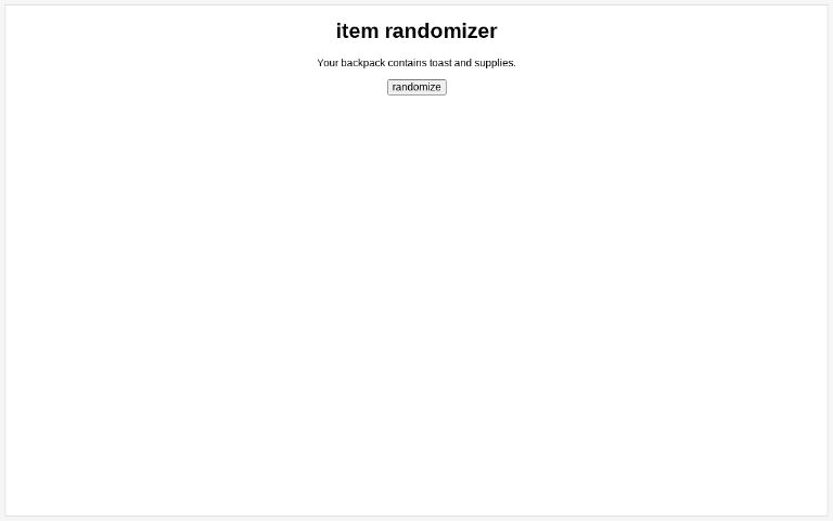 item randomizer ― Perchance Generator