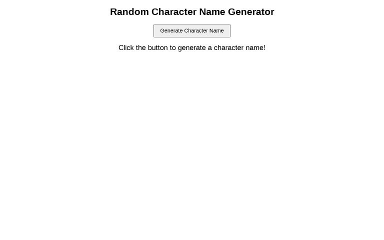 Random Character Name Generator