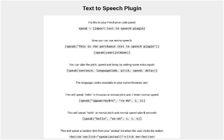 Text To Speech Plugin 