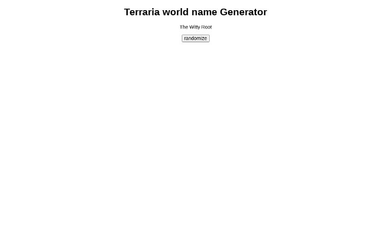Terraria world name Generator