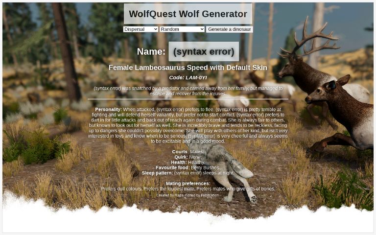 WolfQuest Wolf Generator