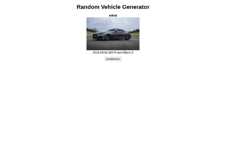 Random Vehicle Generator
