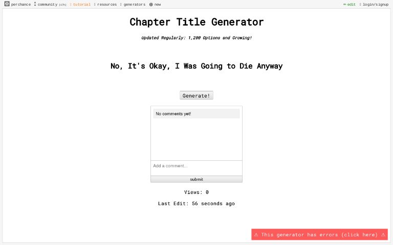 Chapter Title Generator