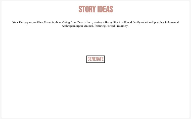 Story Ideas ― Perchance Generator