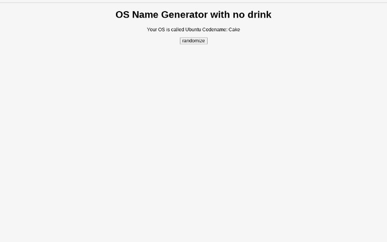 OS Name Generator with no drink