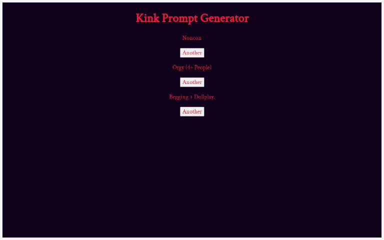 Kink Prompt Generator