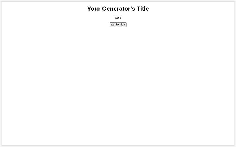 Minimal ― Perchance Generator