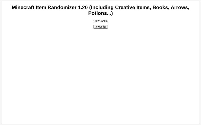 Minecraft Item Randomizer 1.20 (Including Creative Items, Books, Arrows ...