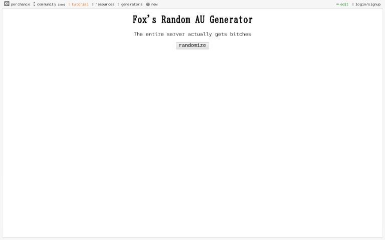 Fox's Random AU Generator