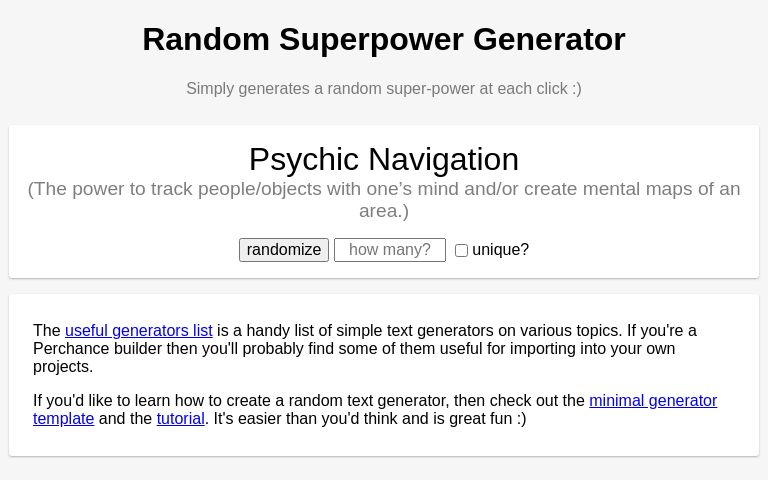 Random Superpower Generator