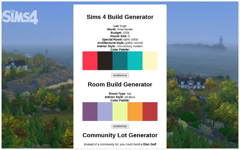 Sims 4 Build Generator