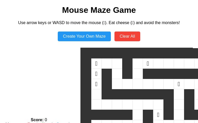 Mouse Maze Game ― Perchance Generator