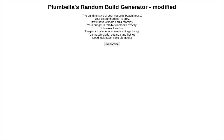 Plumbella's Random Build Generator - modified