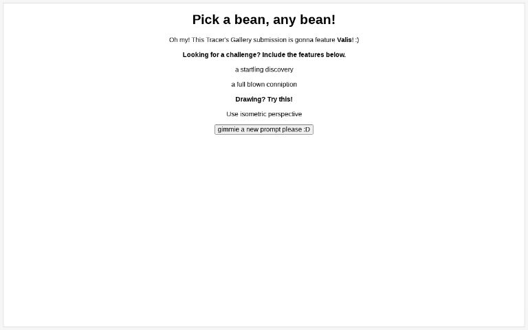 Pick a bean, any bean! ― Perchance Generator