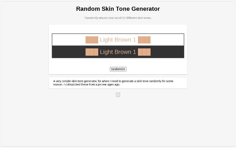 Random Skin Tone Generator