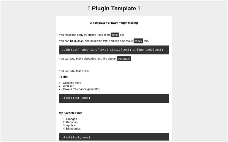 🔌︎ Plugin Template 🔌︎