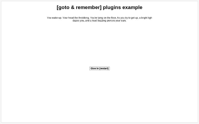 [goto & remember] plugins example ― Perchance Generator