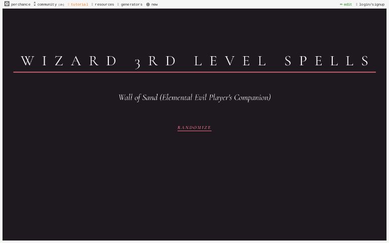 3rd ― Perchance Generator