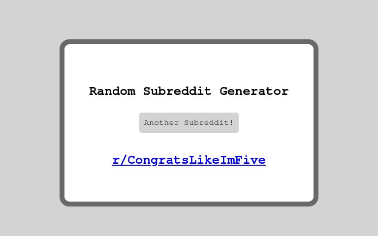 Random Subreddit Generator