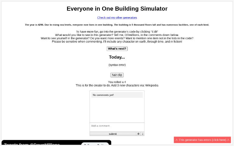 Everyone in One Building Simulator ― Perchance Generator
