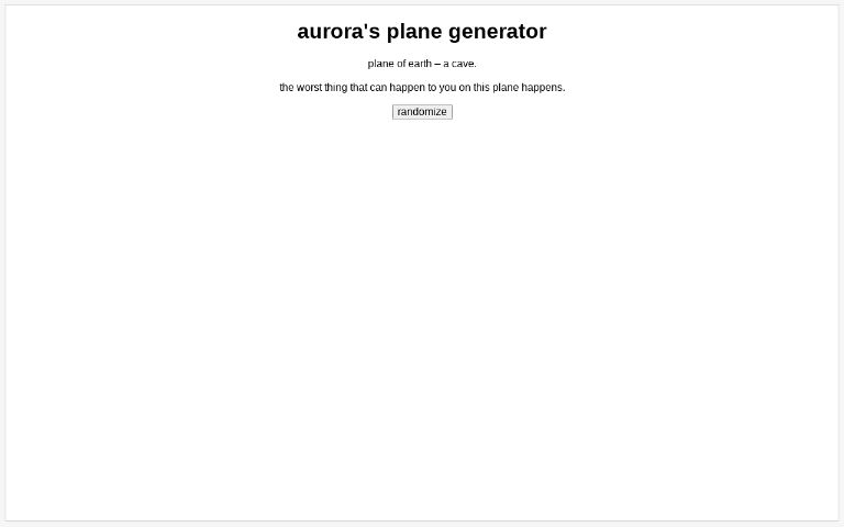 aurora's plane generator