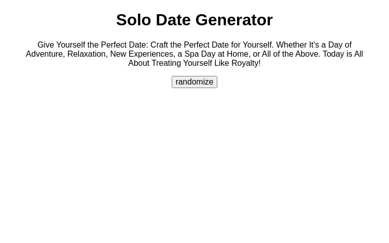 Solo Date Generator