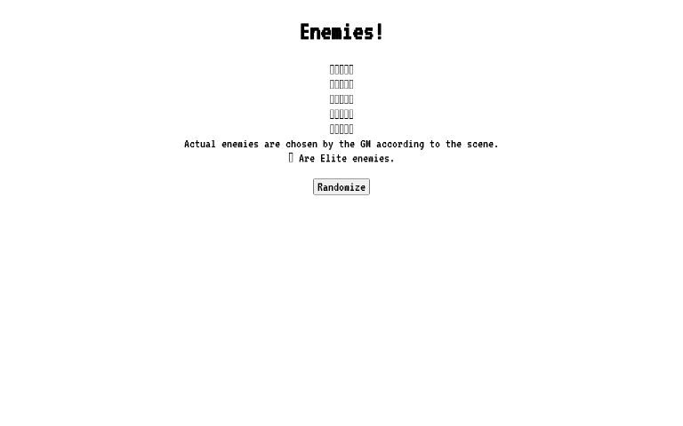 Enemies! ― Perchance Generator