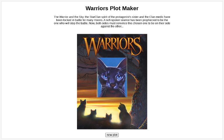 Warriors Plot Maker ― Perchance Generator