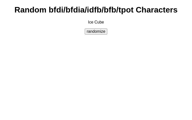 Random bfdi/bfdia/idfb/bfb/tpot Characters ― Perchance Generator