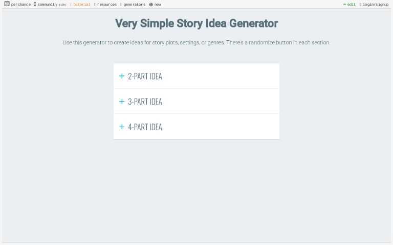 Very Simple Story Idea Generator
