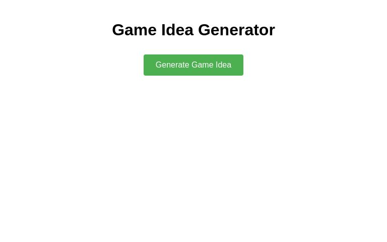 Game Idea Generator