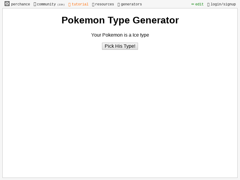 Pokemon Type Generator