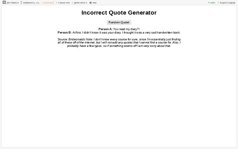 Incorrect Quote Generator