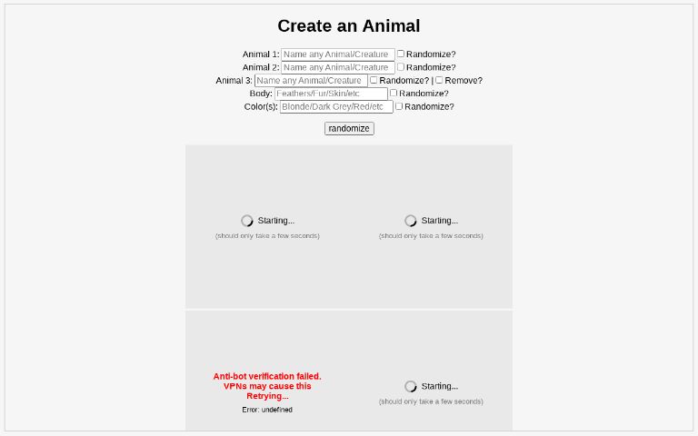 Create an Animal ― Perchance Generator