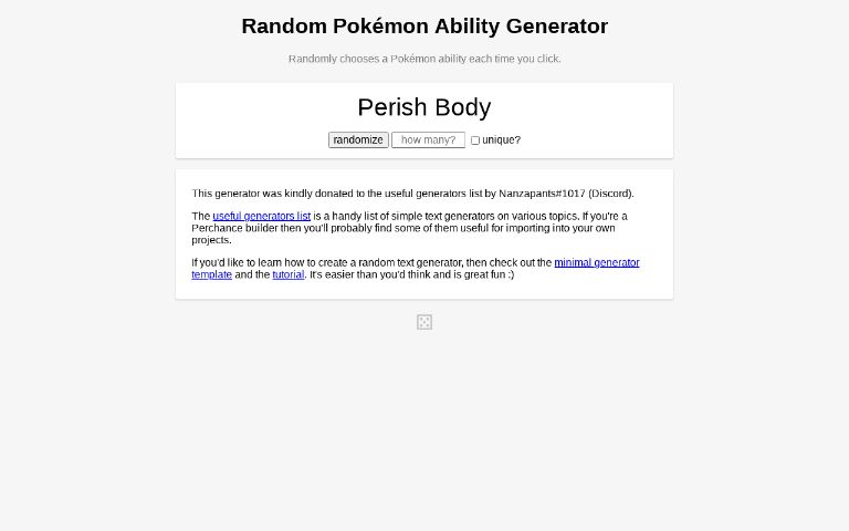 Random Pokémon Ability Generator