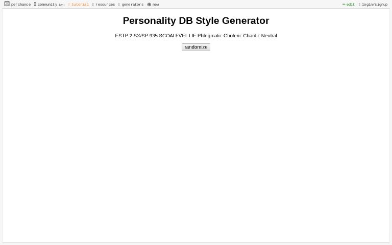 Personality DB Style Generator