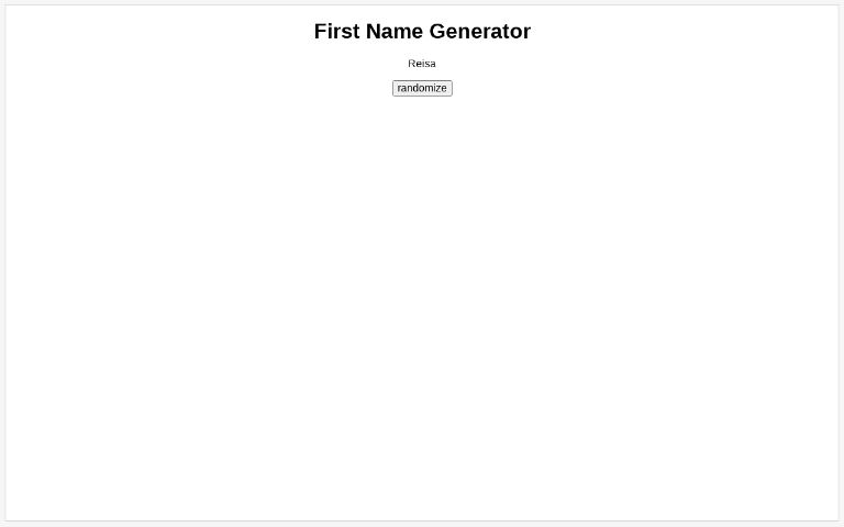 First Name Generator