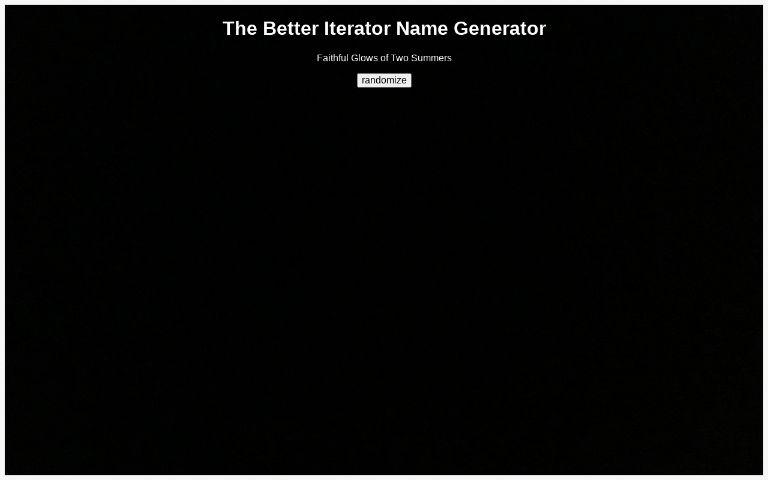 The Better Iterator Name Generator
