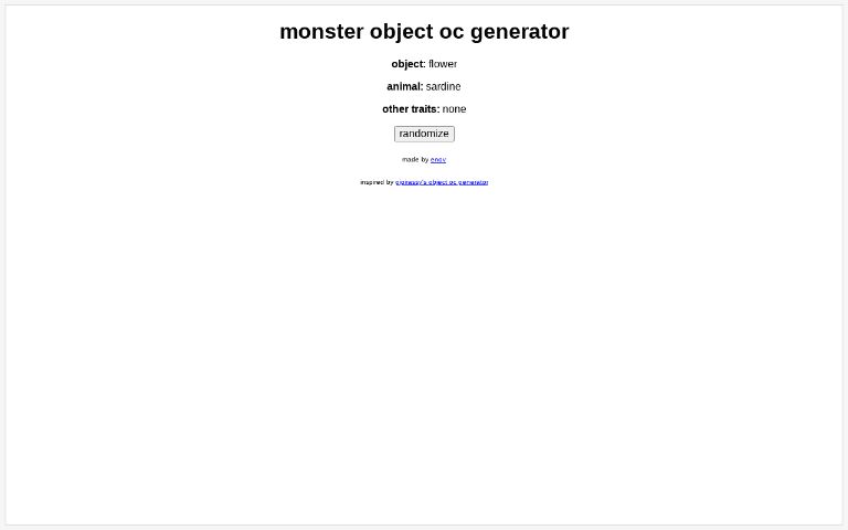 monster object oc generator