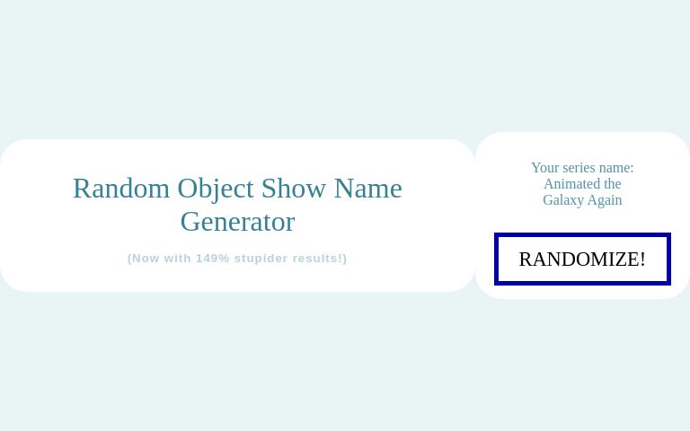 Random Object Show Name Generator