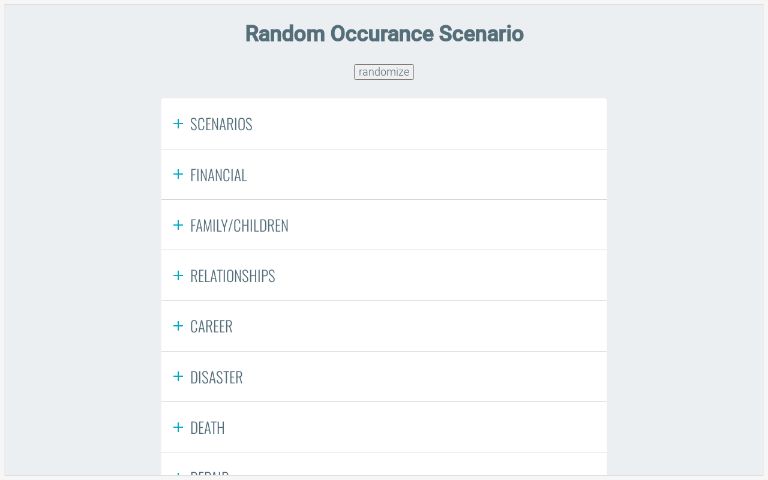 Random Occurance Scenario ― Perchance Generator