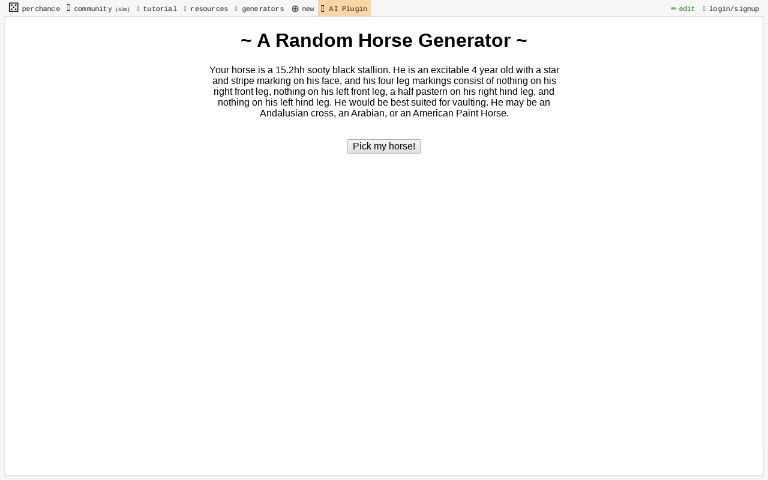 A Random Horse Generator