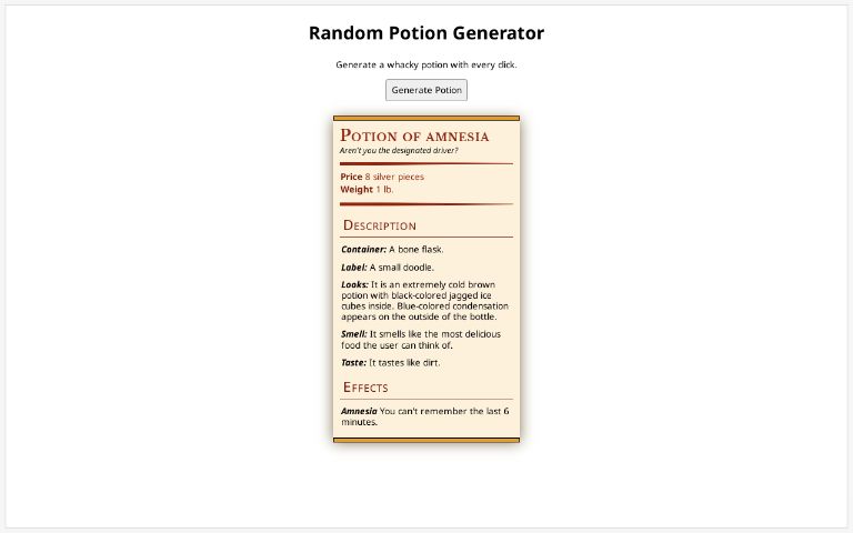 Random Potion Generator