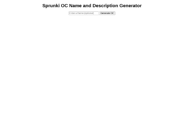 Sprunki OC Name and Description Generator