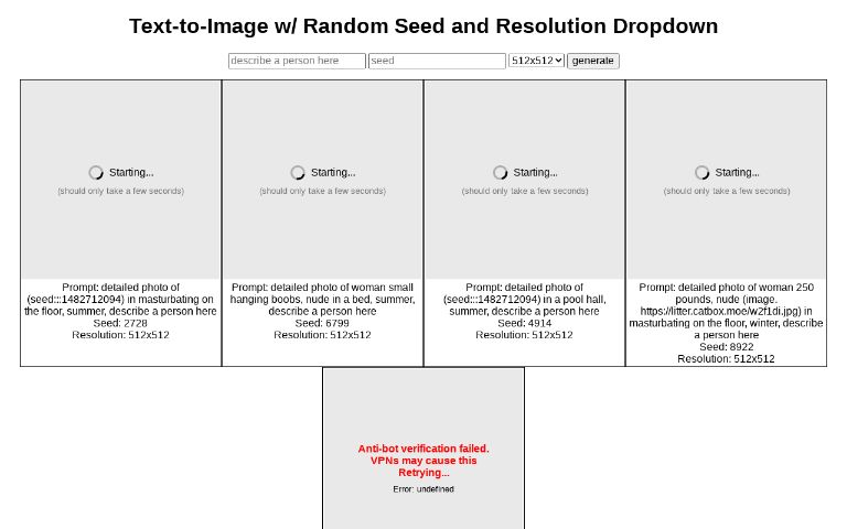 Text-to-Image w/ Random Seed and Resolution Dropdown ― Perchance Generator