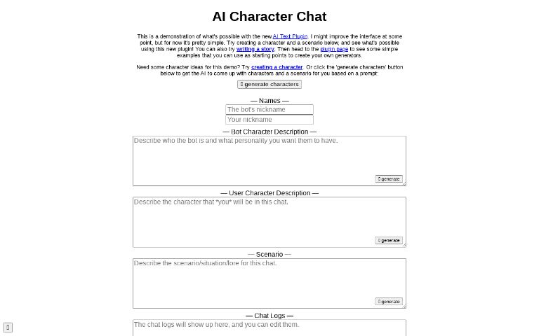 AI Character Chat (free, no sign-up, unlimited)